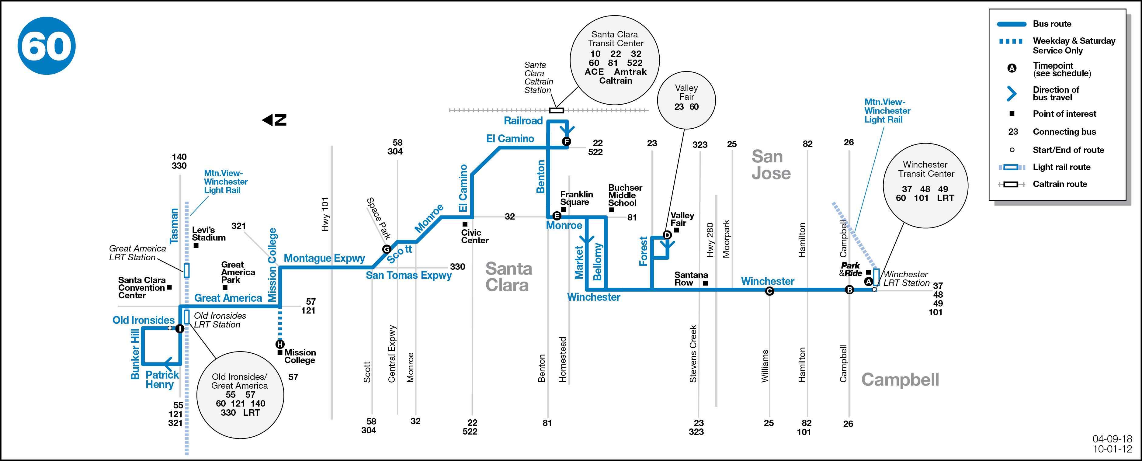 60 Bus Schedule VTA SF Bay Transit